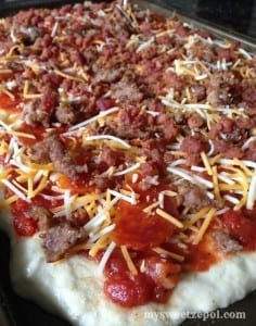 Sausage, Bacon and Pepperoni Pizza (meat-lovers pizza) - My Sweet Zepol
